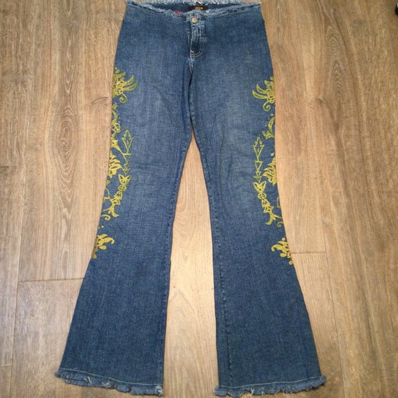 JNCO | Jeans | Jnco Vintage Flare Tribal Gold Graphic Y2k Jeans 5 ...